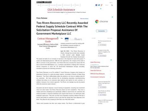 Two Rivers Recovery Awarded Schedule 36 working with Government Marketplace LLC