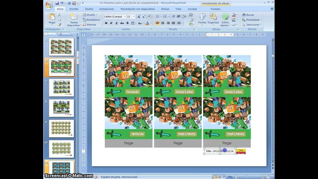 kit imprimible minecraft