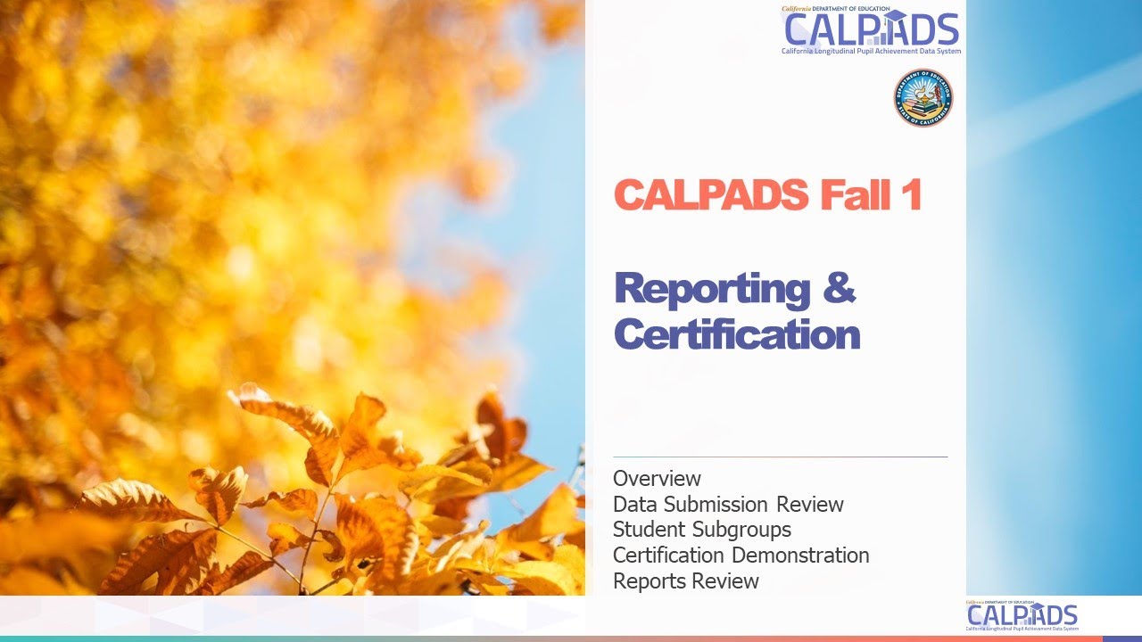 Fall-1 Reporting and Certification - Module - A - Introduction