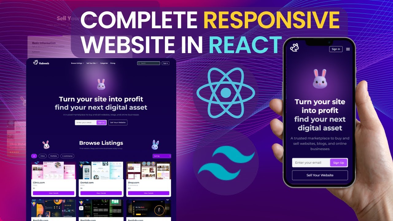 React JS Project | Build a Complete Responsive Website in React With TailwindCss V4.1 – Step by Step