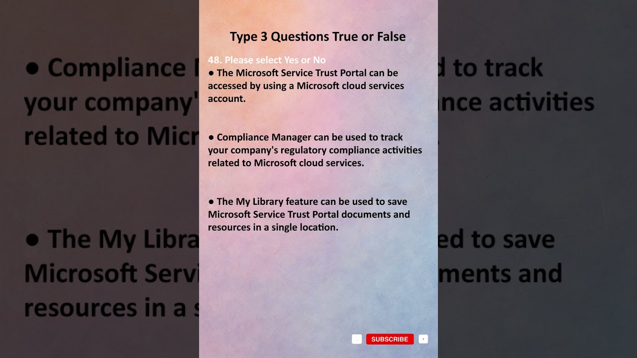 Microsoft Azure Fundamentals AZ - 900 Q 48 Type 3 %100 Exam PASS