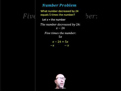 Commonly Missed Number Problem: What Number Decreased by 34 Equals Five times the Number? #maths