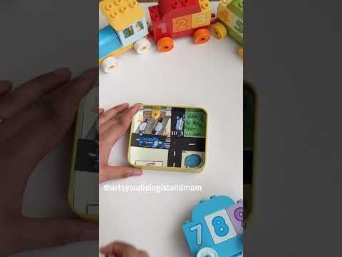Tin box kids travel activity - 3 in 1 magnetic game- matching, placement and spatial orientation.
