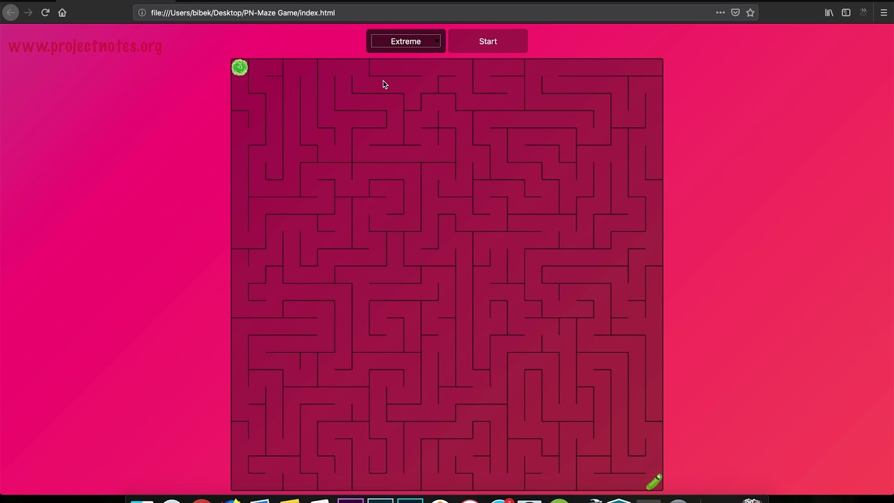 Maze Game In Javascript With Source Code || ProjectNotes