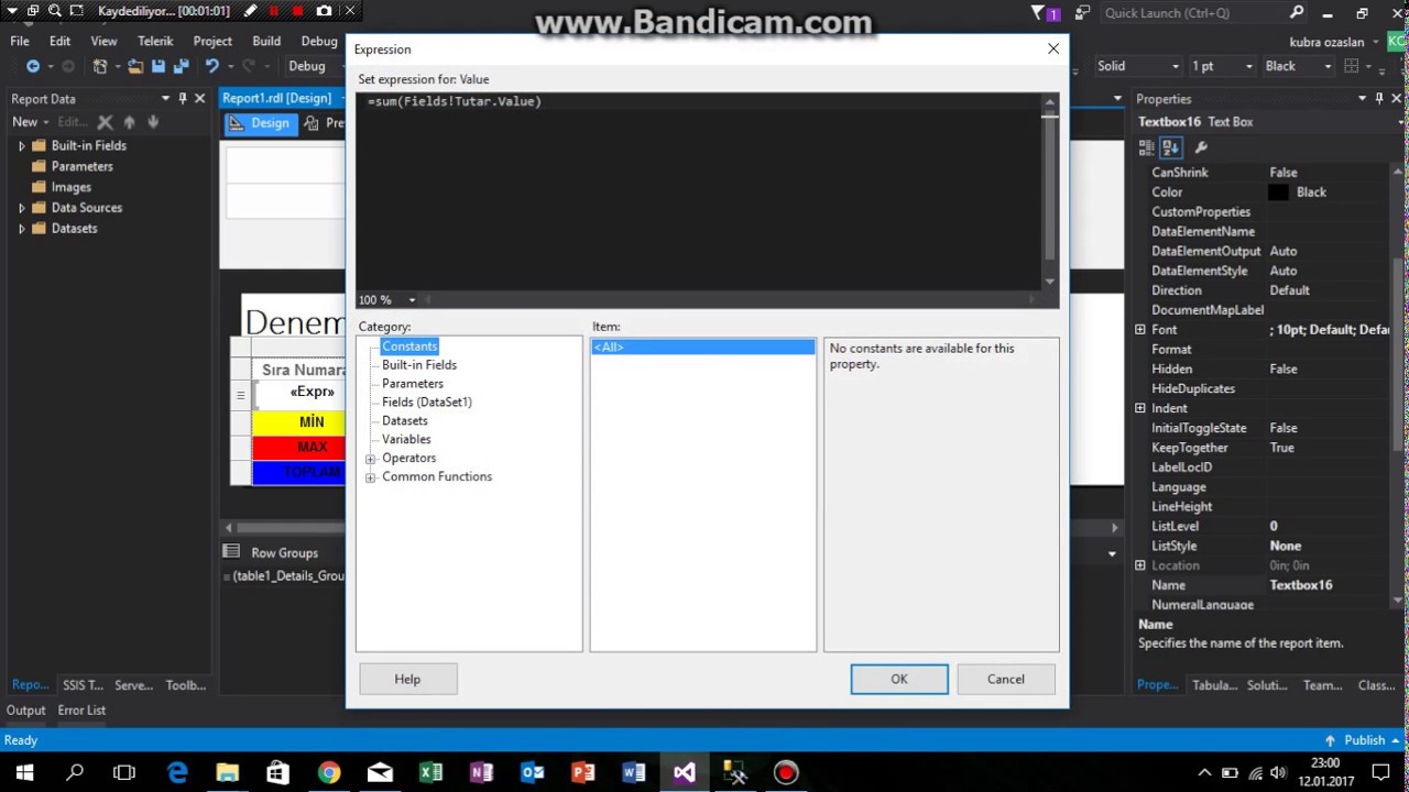 Report Service(SSRS) Total Value(Sum)