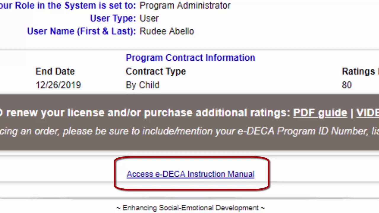 e-DECA: Introduction for Program Administrators