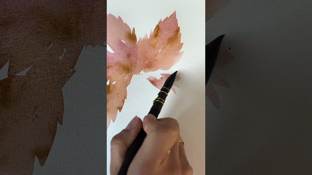 How to paint easy watercolor autumn leaves #howtopainteasy #watercolortutorial #autumnleaves