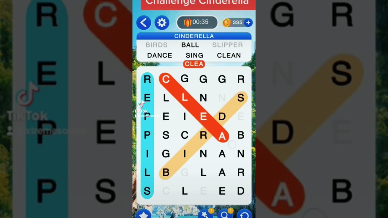 Words Search Challenge Cinderella