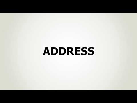 How to Pronounce Address