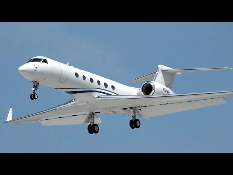 6 beautiful private jet landing in Le Bourget airport ! LBG / LFPB plane spotting !