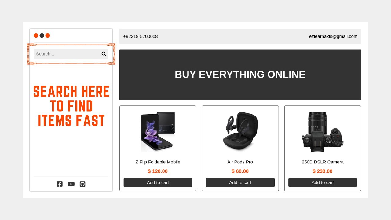 Search Bar Using JavaScript | Working Search Bar