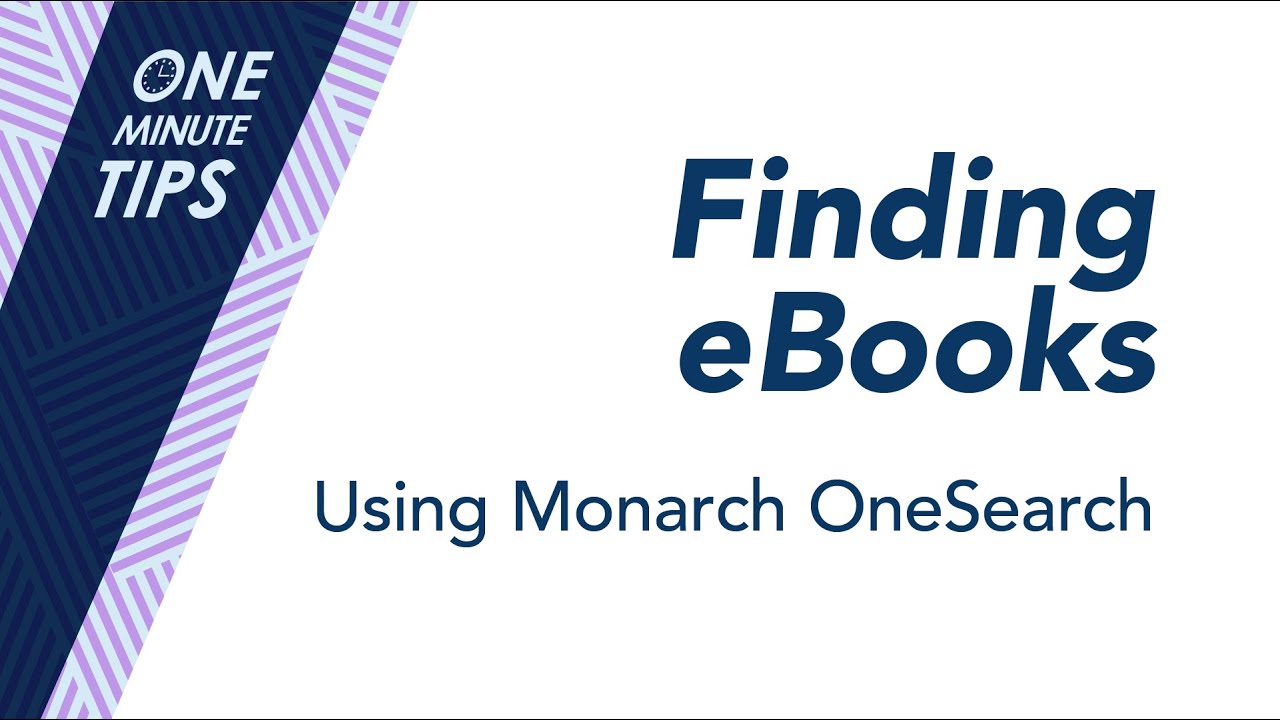 Finding Ebooks Using Monarch OneSearch