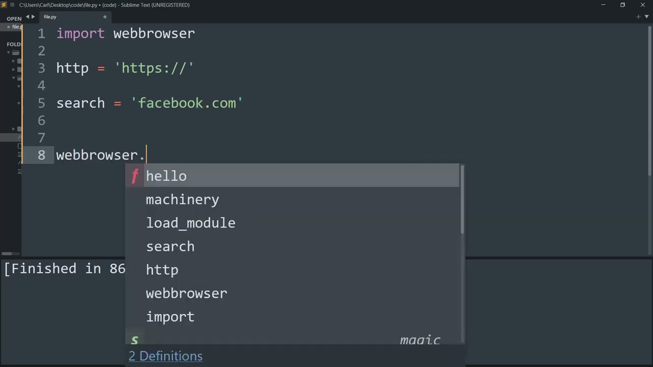 Use Python's Webbrowser module to load Websites !