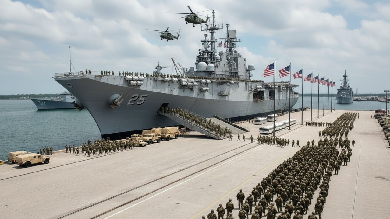 High Alert! USS Somerset (LPD 25) 4,500 Delta Force Departs for Rapid Response Operations at Sea