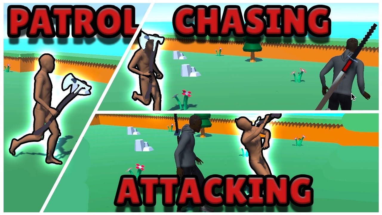 Unity AI Patrol, Chase, Attack Tutorial in Less than 8 Minutes(Advanced AI Controller)