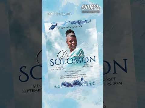 Rowanda Solomon Funeral Program Design - Prayer Card