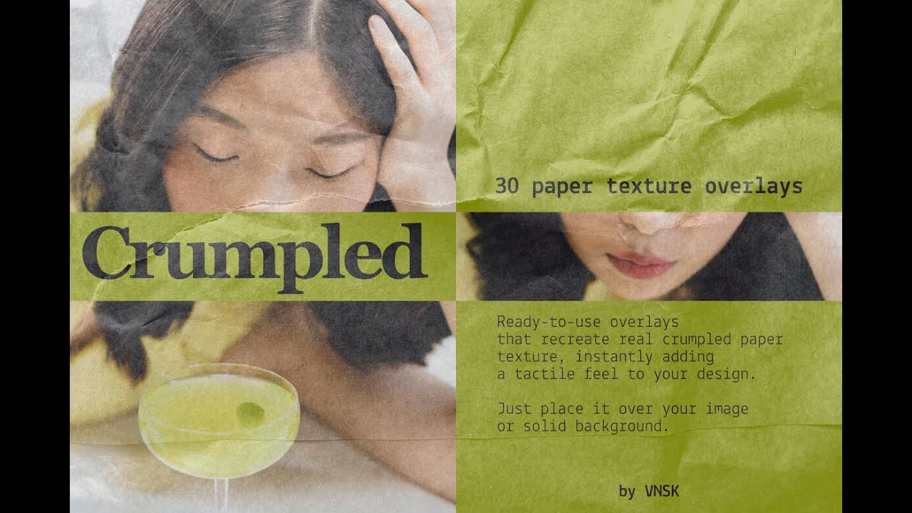 Crumpled Paper Texture Overlays Graphic Download