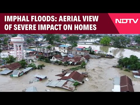 Manipur News | Manipur Floods: Aerial Visuals Of Heavy Floods Affecting Household In Imphal