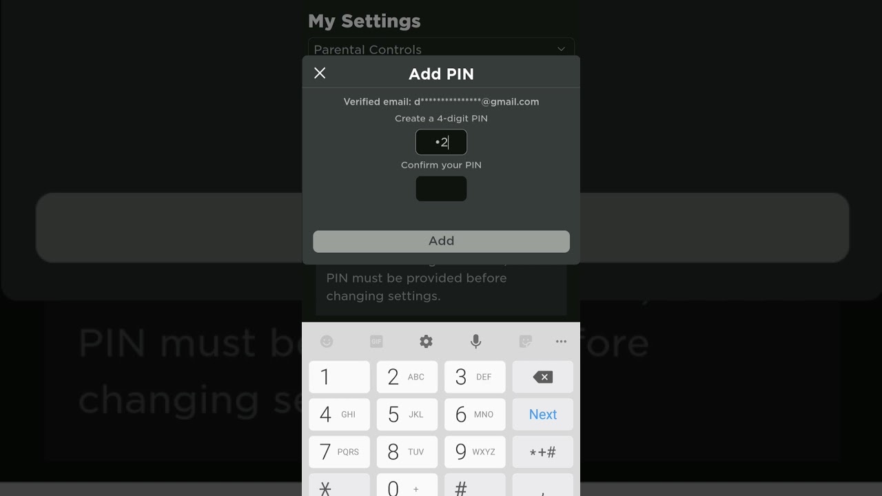 How to add parental pin in roblox