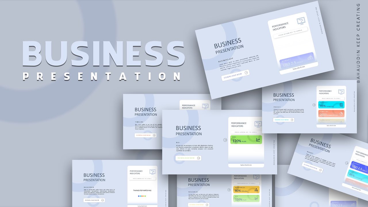 APP Style ANIMATION Design for Business Presentation & Reports in Microsoft PowerPoint | Bahauddin