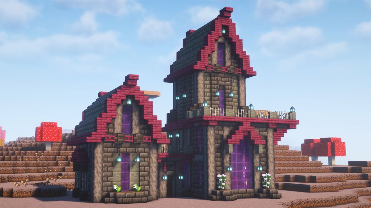 How to build Dark House - Minecraft Tutorial - Minecraft Builders