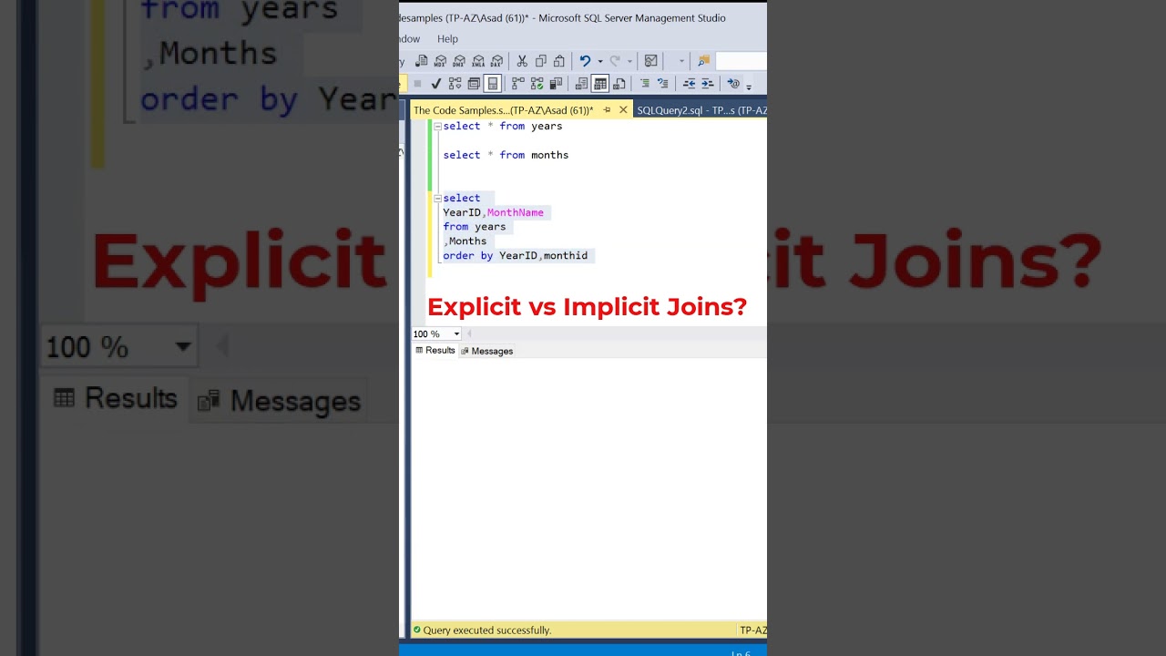 #SQL Implicit vs Explicit Joins. #datascience #programming #coding #sqltutorial