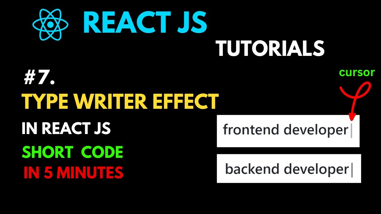 Typewriter Effect in React JS | React  Tutorials