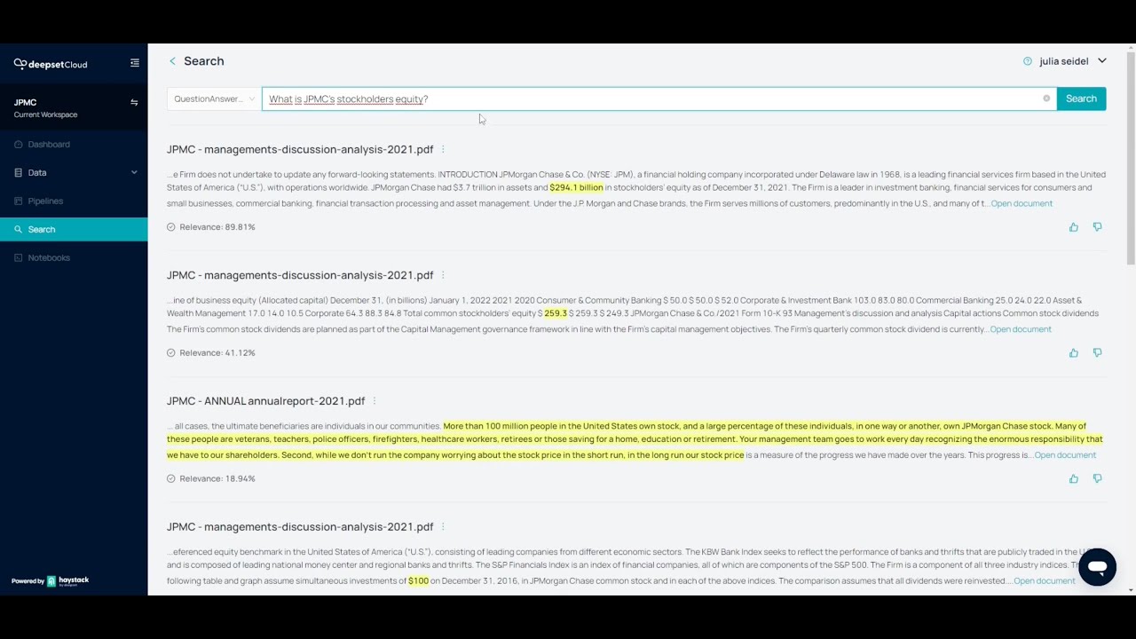 deepset Cloud & Financial Analysis