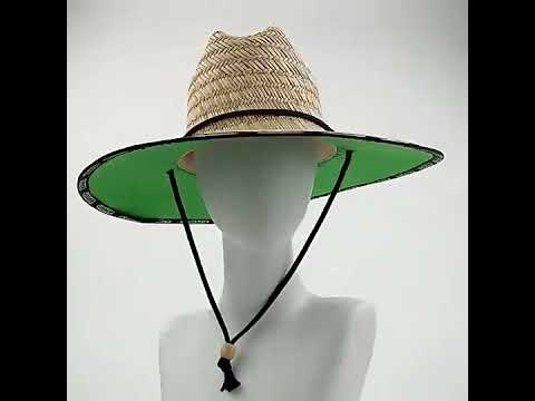 Wholesale Summer Spring Outdoor Men'S Women Flower Lifeguard Sun-Proof Big Brim Straw Beach Hats