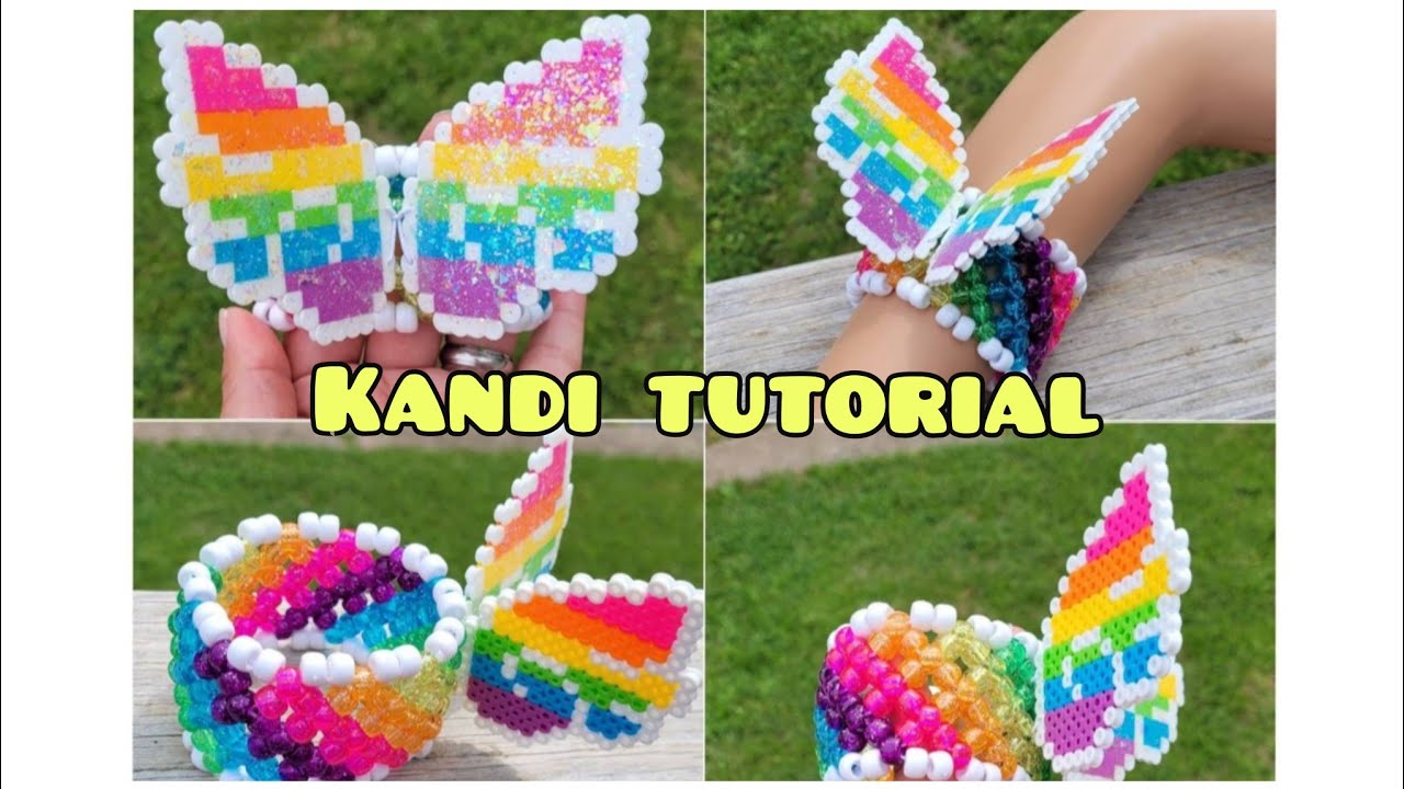 Rainbow wings kandi cuff tutorial