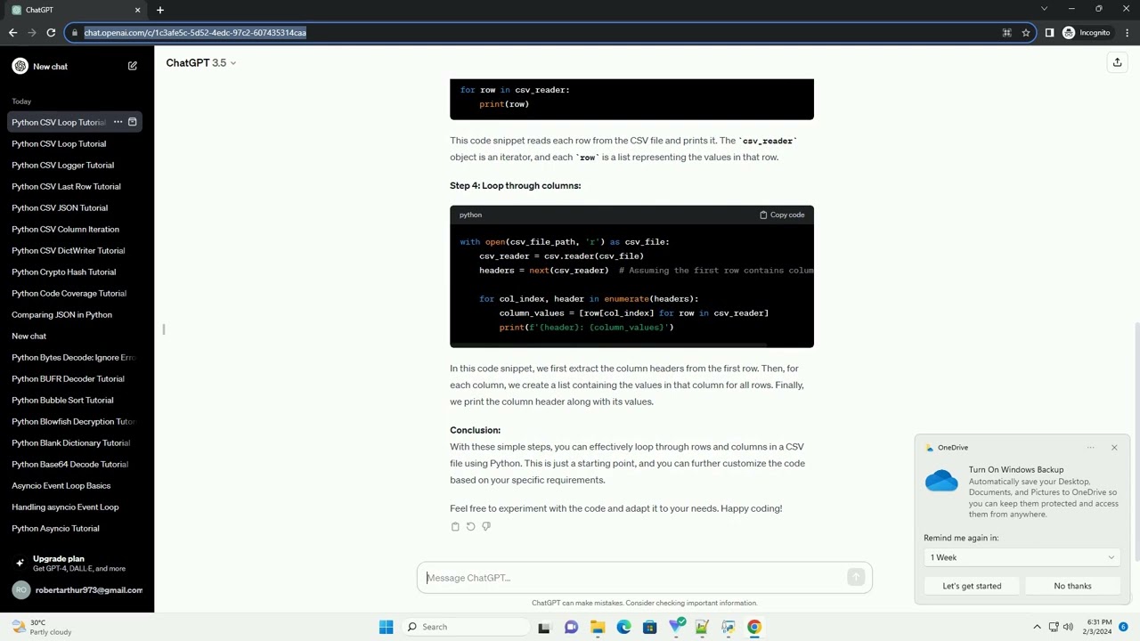 python csv loop through rows and columns