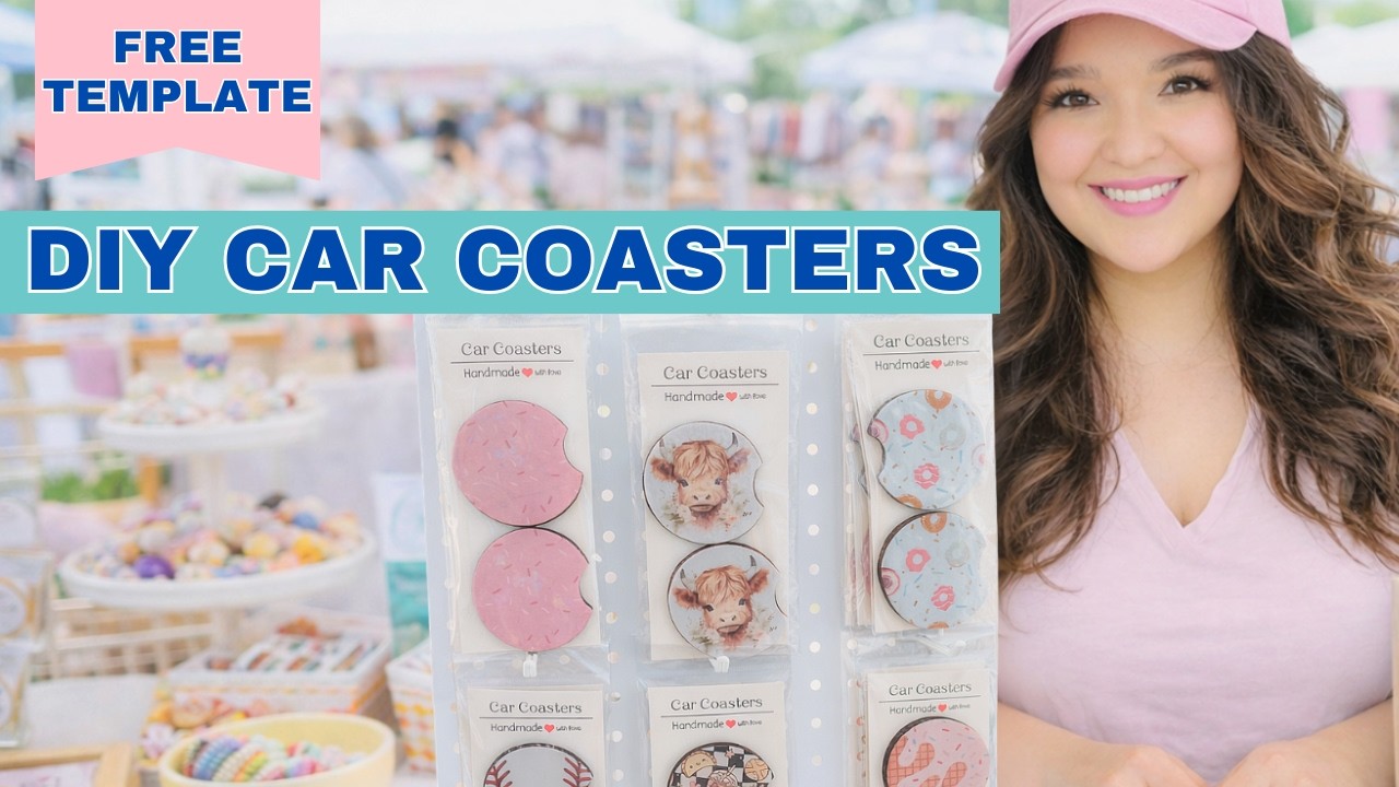 How to Make Sublimation Car Coasters (Free Canva Template)