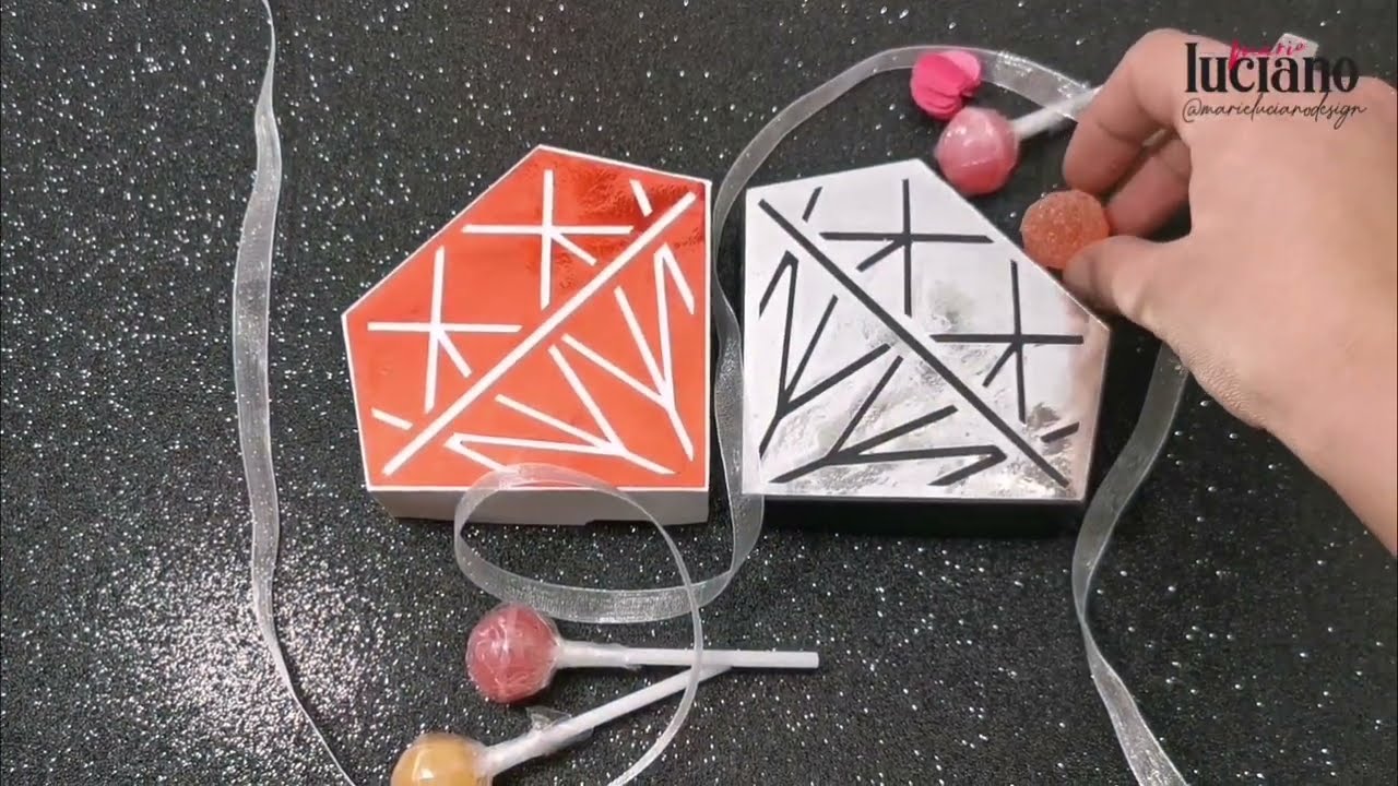 Diamond Gift Box with Lid SVG-DXF template, Paper Cut Files Favor Box / Cricut, Silhouette, assembly