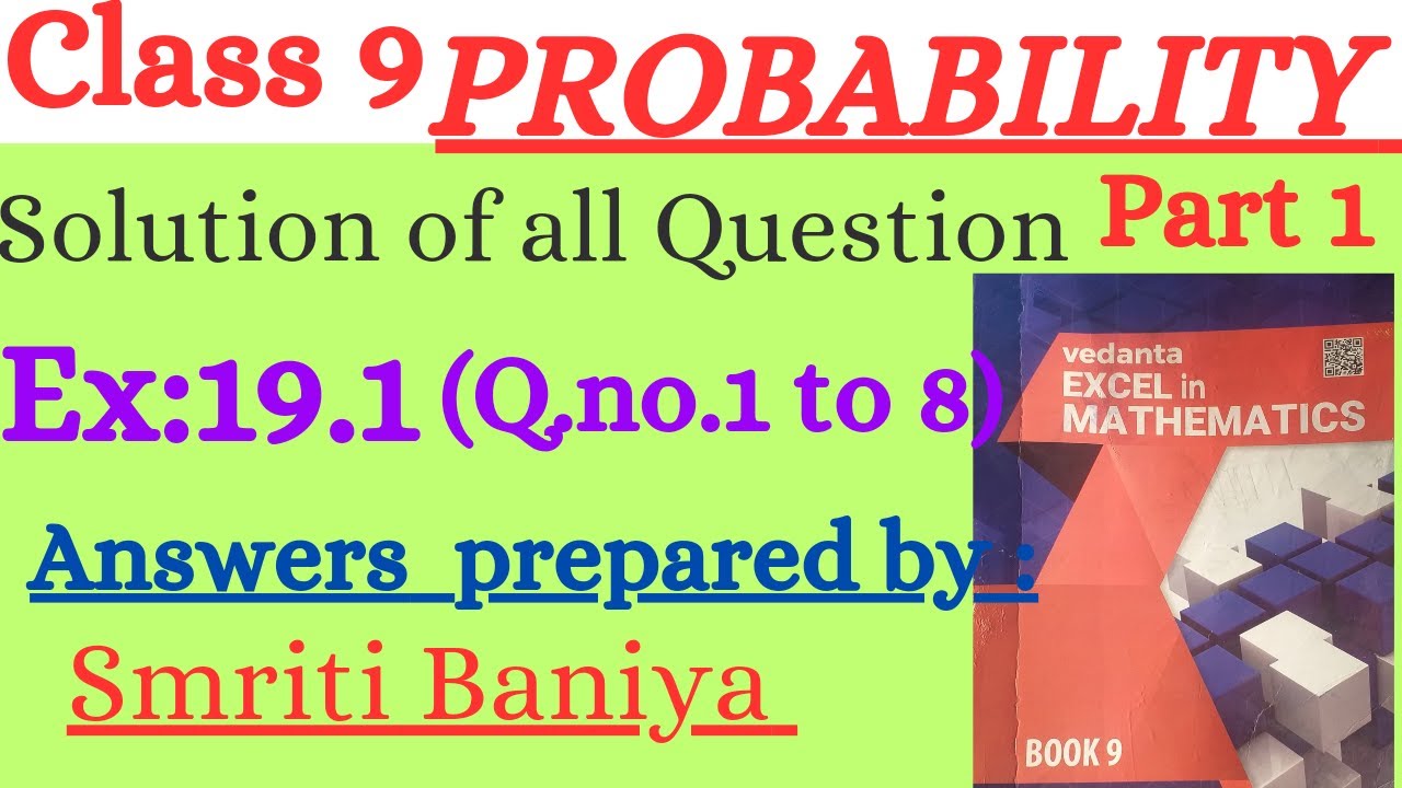 Class 9//Probability EX:19.1 part 1 complete solution