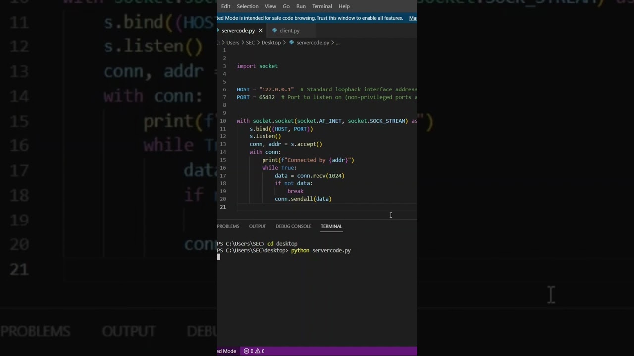 Server connect With help Socket Using Python Programming
