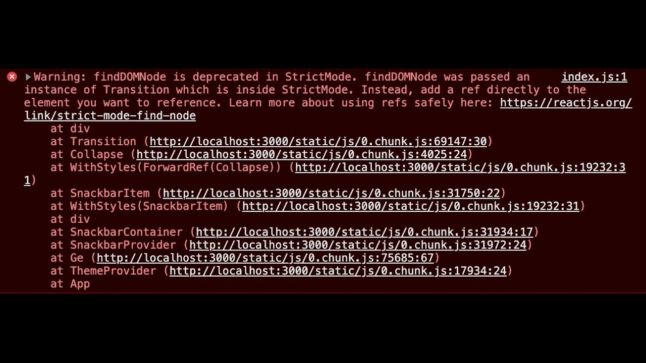 How do I fix warning findDOMNode is deprecated in StrictMode warning in react || Reactjs
