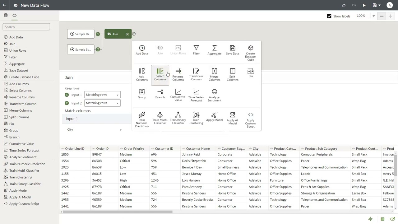 Create Data Flows in Oracle Analytics