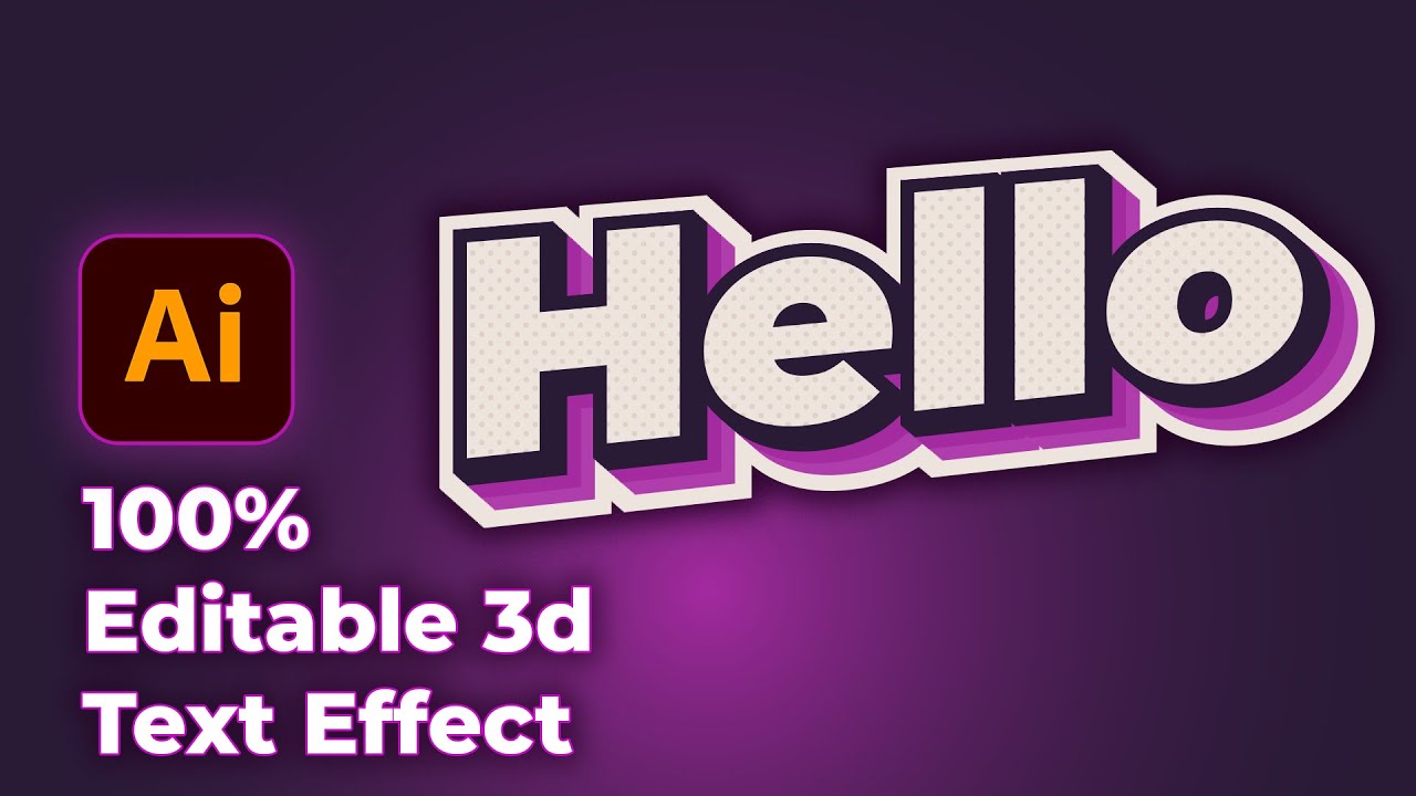 Create 100% Editable 3d Text Effect in Illustrator CC Tutorial