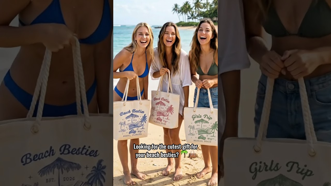 Beach Besties Girls Trip Summer Vacation Vacay Mode | Personalized Beach Bag