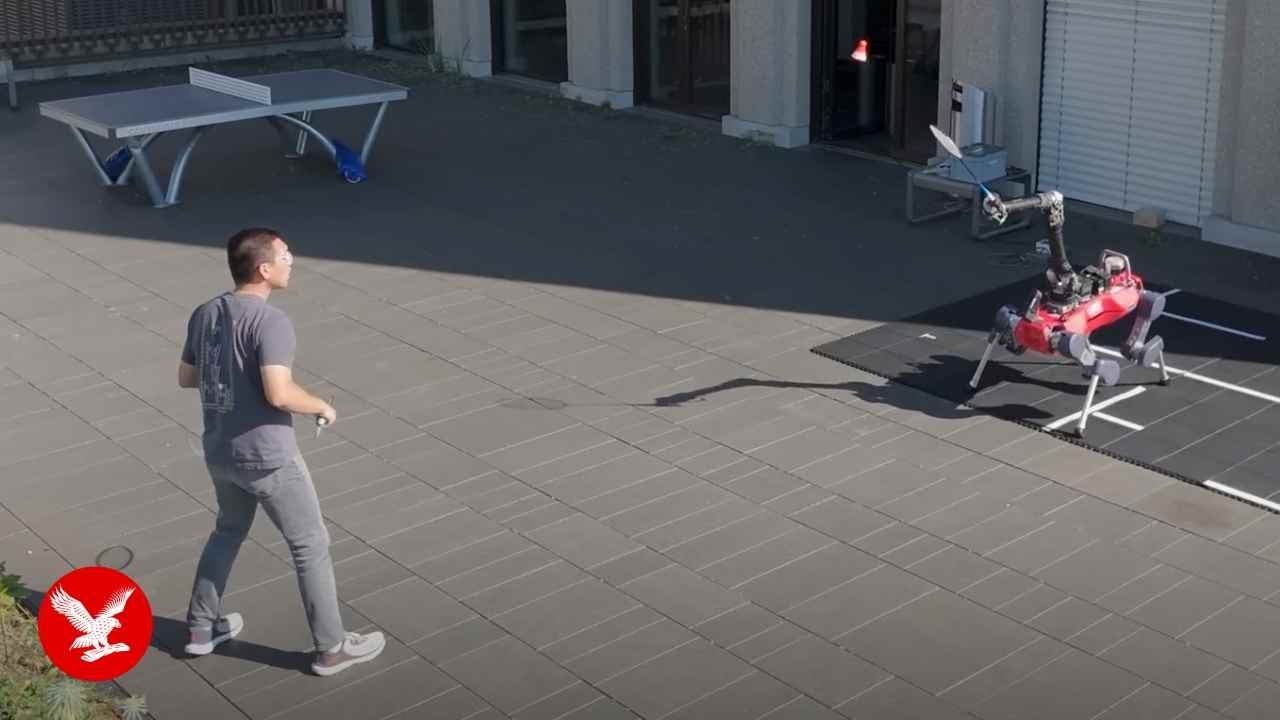 AI-powered robot learns to play badminton against humans