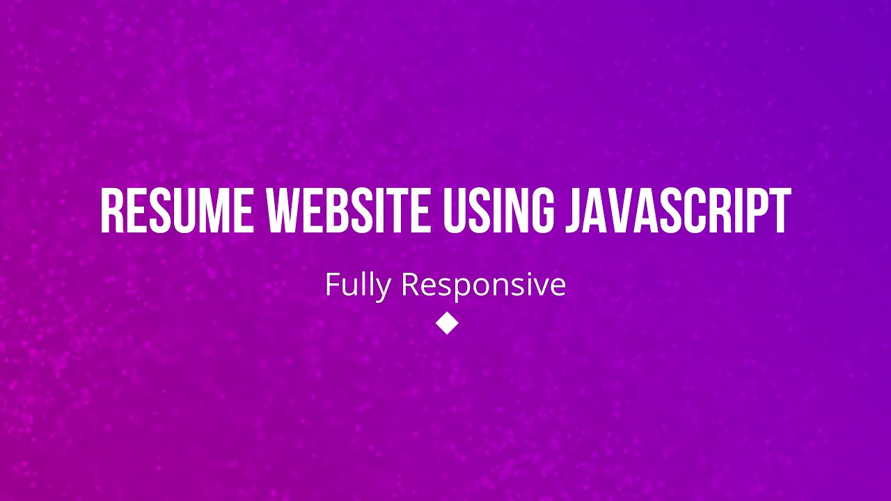 🔴 Dummy Resume Website | Front-End Web Development using HTML, CSS, JS 🔥