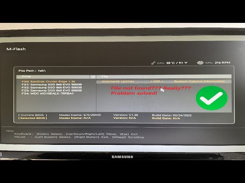 2022 MSI Motherboard BIOS update, file not found??? Really??? (Problem fixed)