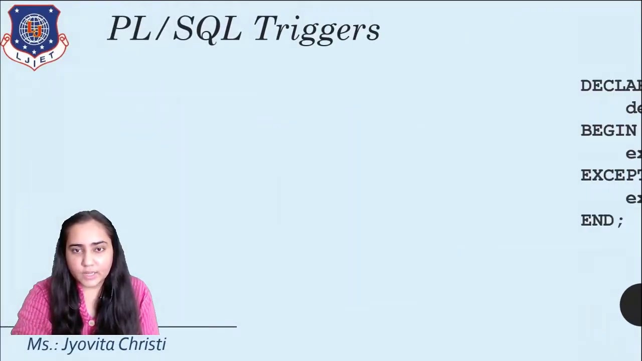 PL SQL  -Triggers