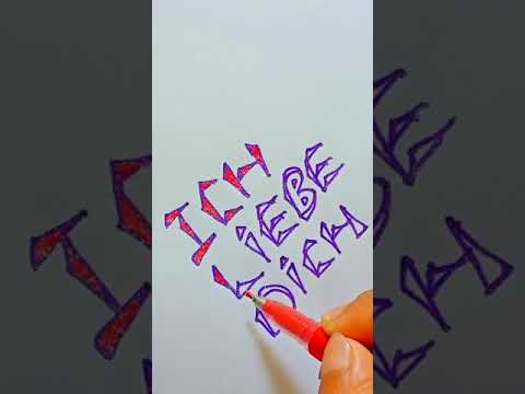 #shorts#writing I love you in German language||ich liebe dich||❣️❣️❣️