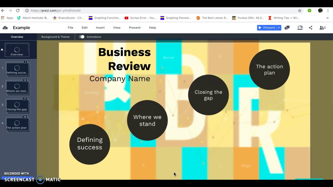 Adding Fade In and Fade Out Animations In Prezi