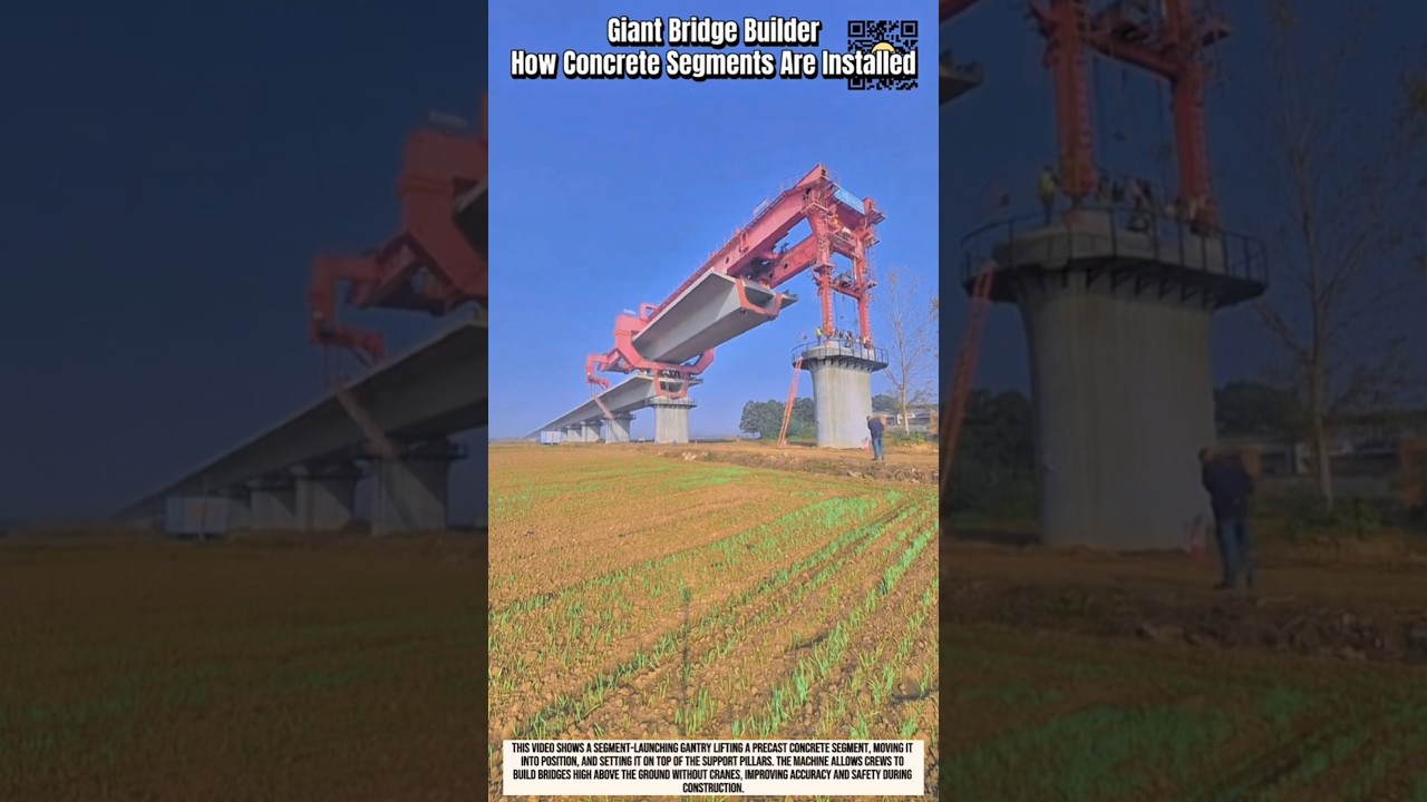 Giant Bridge Builder: How Concrete Segments Are Installed