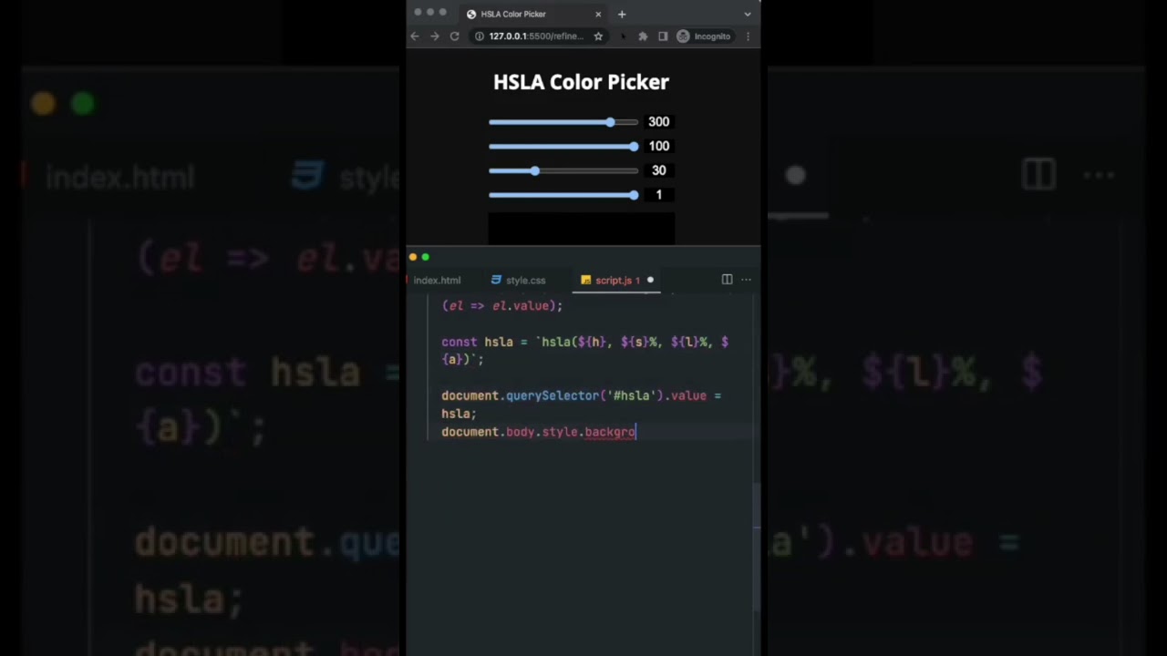 HSLA Color Picker in #Javascript