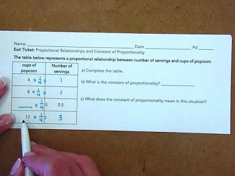 Constant of Proportionality in Tables