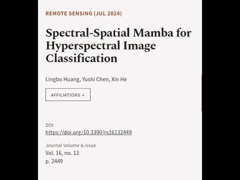 Spectral-Spatial Mamba for Hyperspectral Image Classification | RTCL.TV