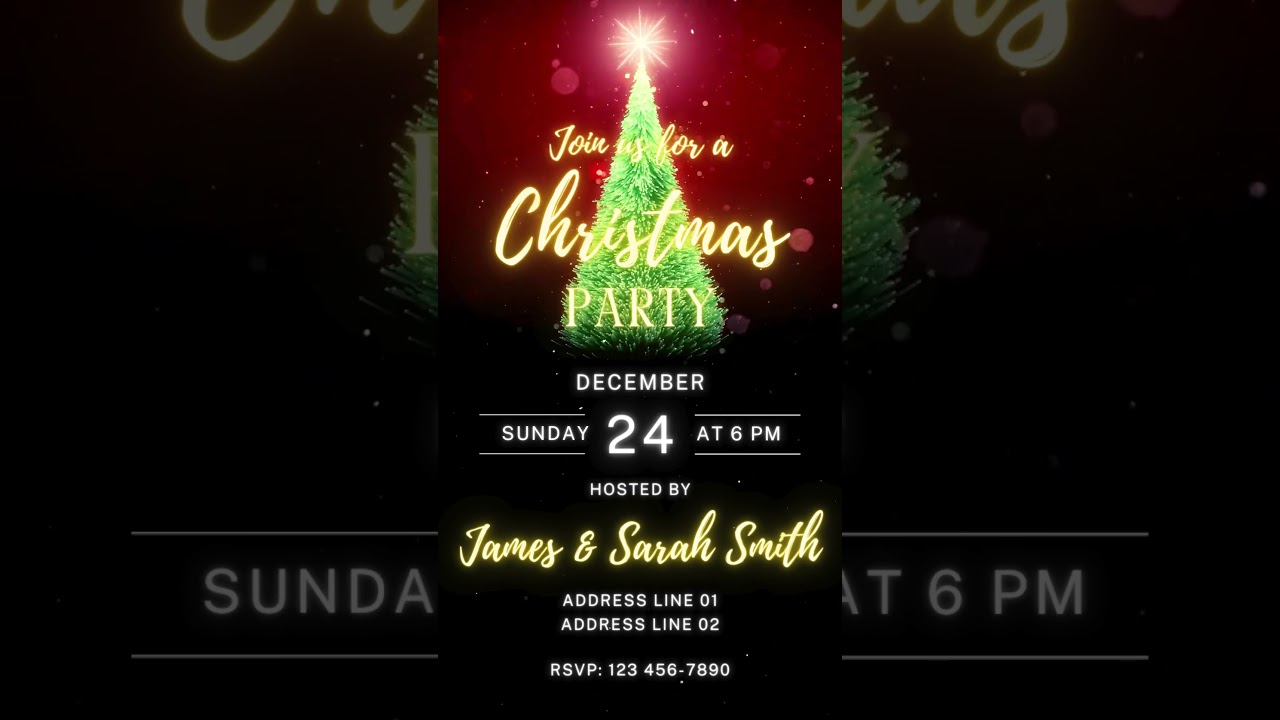 Editable Christmas Party Invitation | Holiday Dinner Party Invite